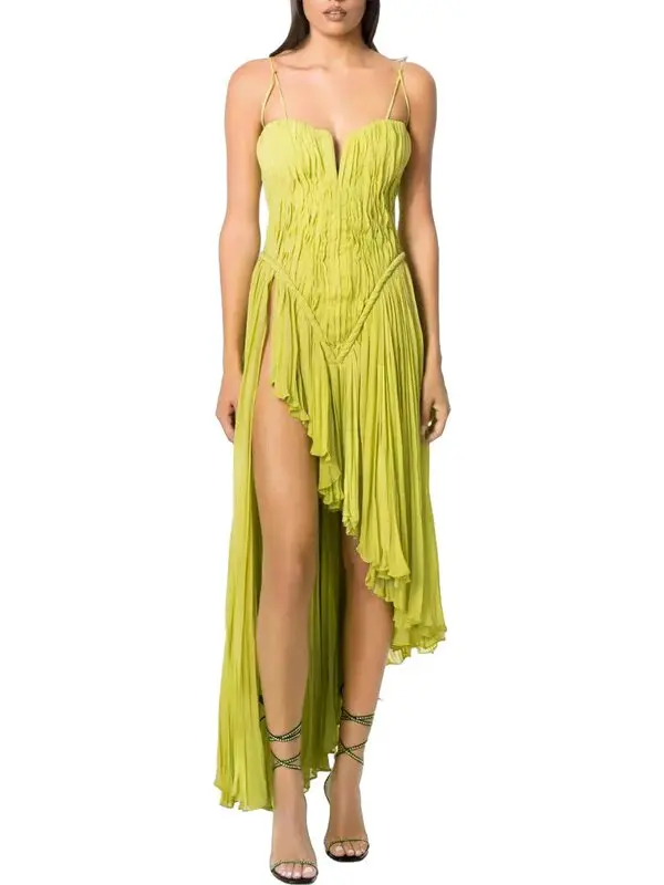 NORINA ST Alice Ruched Asymmetric Maxi Dress - Green