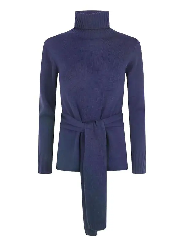PIERANTONIOGASPARI Tie-waist Roll-neck Sweater - Blue