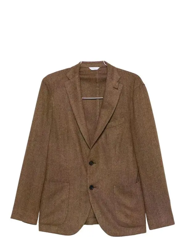 Boglioli Herringbone Wool Blazer - Brown