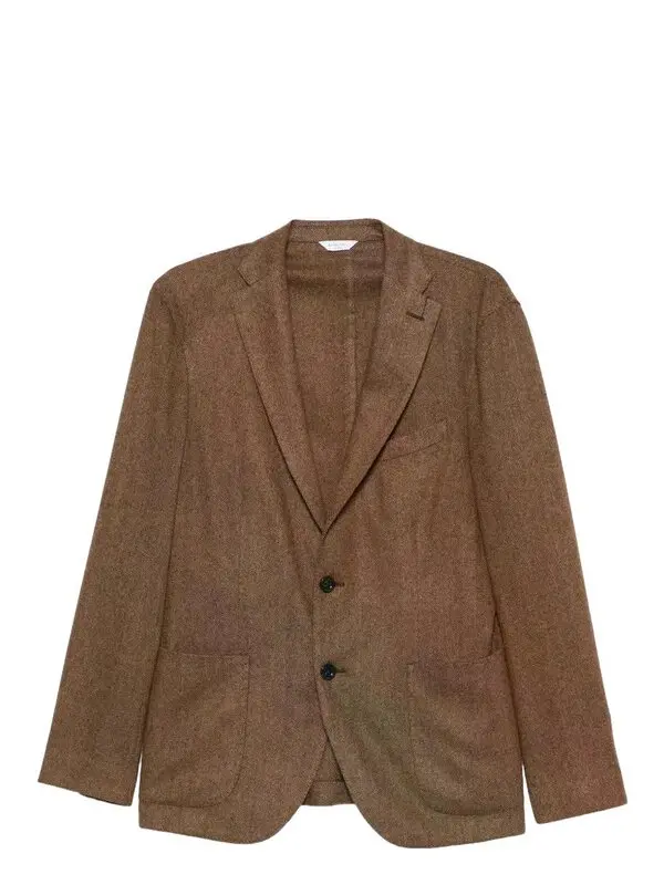 Boglioli Herringbone Wool Blazer - Brown