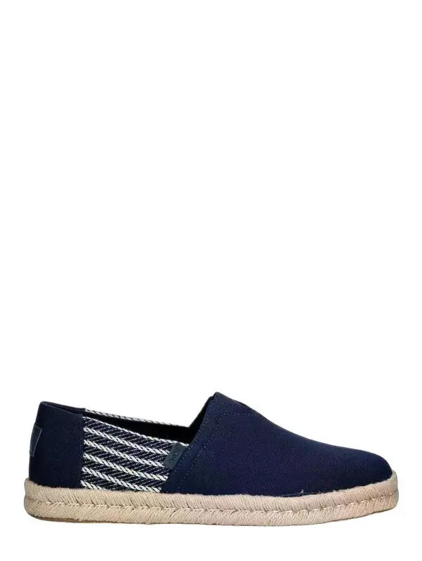 Toms Rope-trimmed Striped Espadrilles - Blue