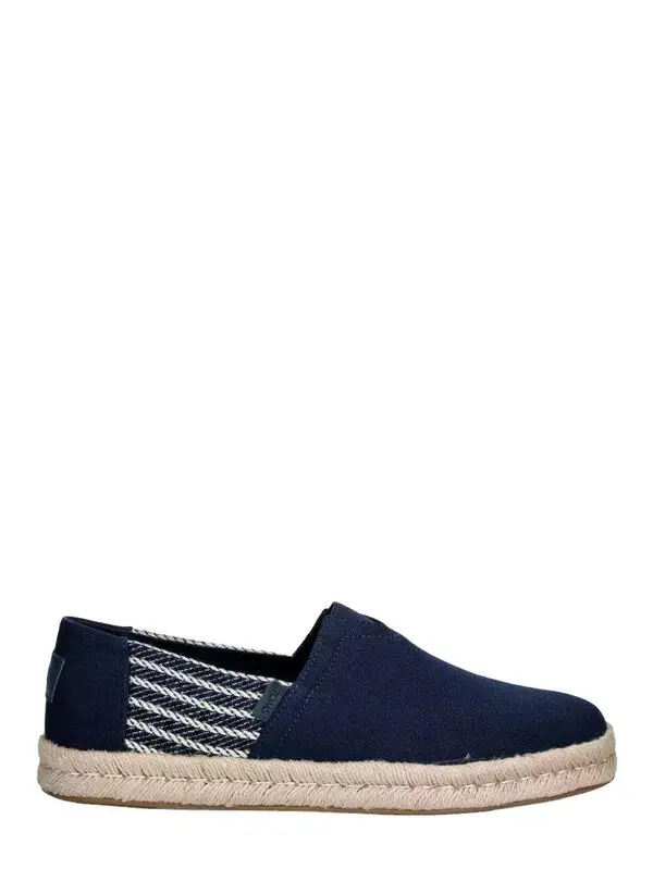 Toms Rope-trimmed Striped Espadrilles - Blue