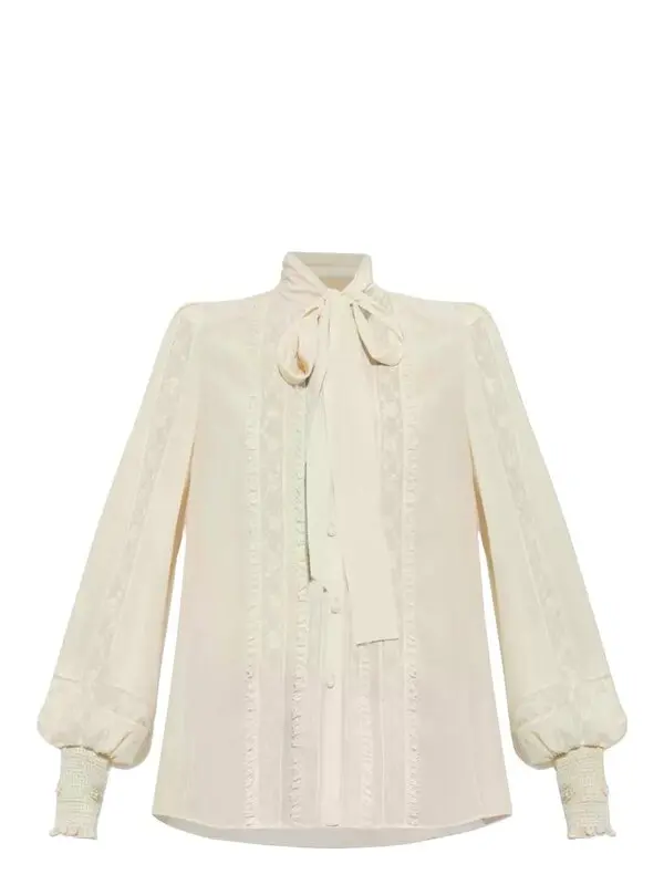 Valentino Garavani Silk Pussy-bow Blouse - Neutrals
