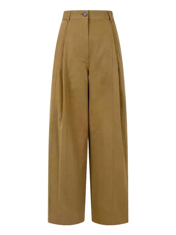 STUDIO TOMBOY Pleated Wide-leg Trousers - Green
