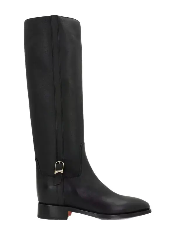 Santoni Buckle-detail Knee-high Boots - Black