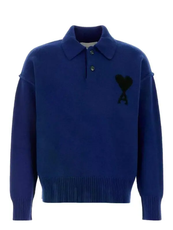 AMI Paris De Coeur Wool Sweater - Blue