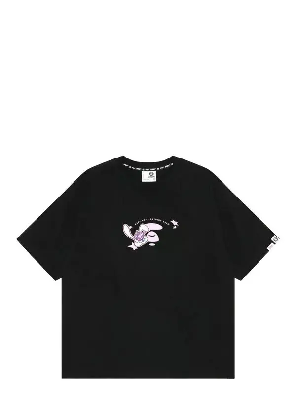 AAPE BY *A BATHING APE Moonface Rabbit-embroidered T-shirt - Black