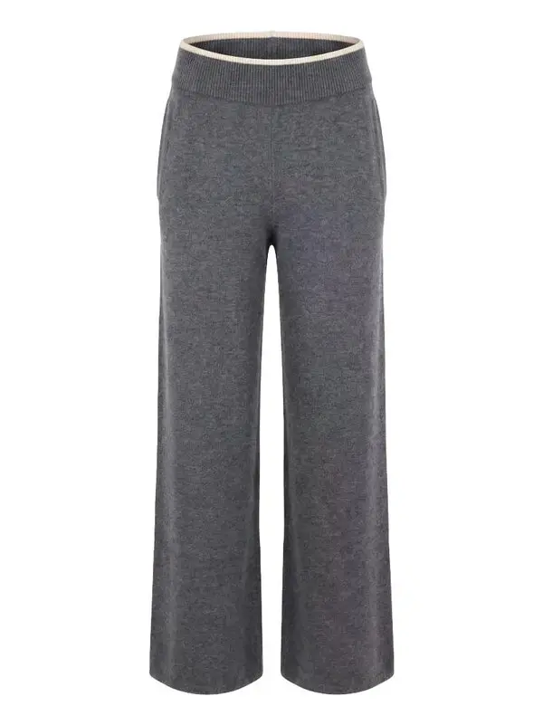 Pinko Ribbed-knit Wool Track Pants - Grey