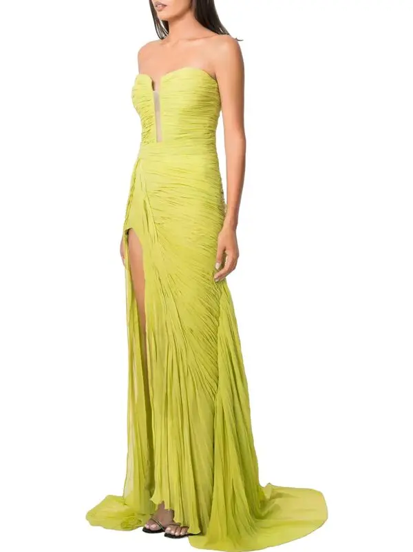 NORINA ST Viva Ruched Strapless Maxi Dress - Green
