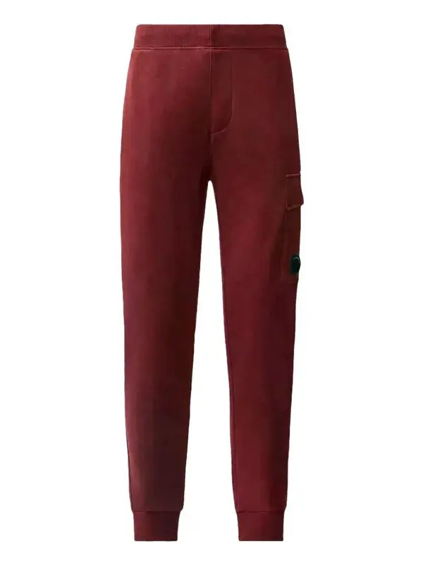 C.P. COMPANY Diagonal Raised Fleece Lens Sweatpants - Red
