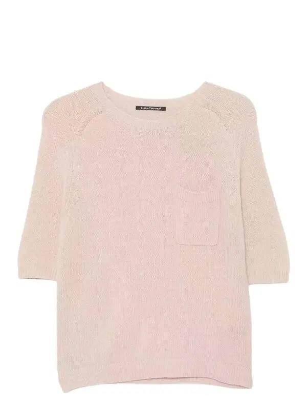 LUISA CERANO Short-sleeve Cashmere Sweater - Pink