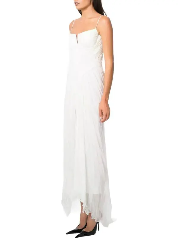 NORINA ST Corset-style Pleated Maxi Dress - White