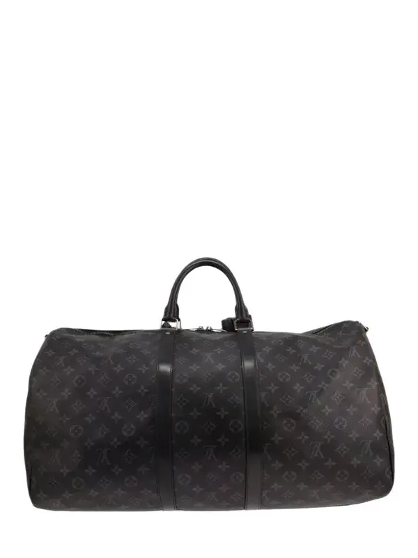 LOUIS VUITTON Monogram Eclipse Keepall Travel Bag - Black