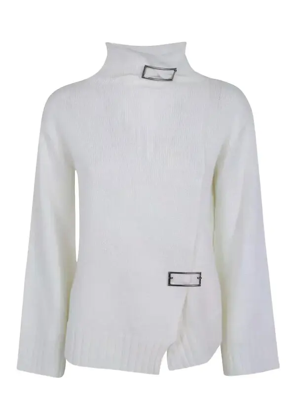 PIERANTONIOGASPARI Buckle-detail Asymmetric Sweater - White