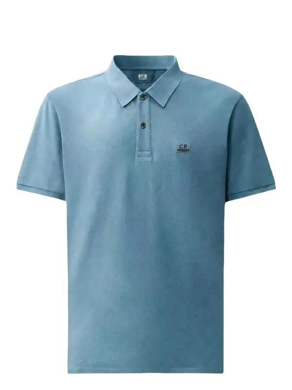 C.P. COMPANY Stretch Piquet Short-sleeve Polo - Blue