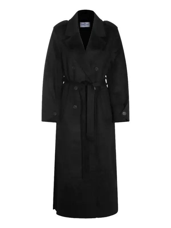 THE DYNAMIS STUDIO Double-breasted Belted Coat - Black