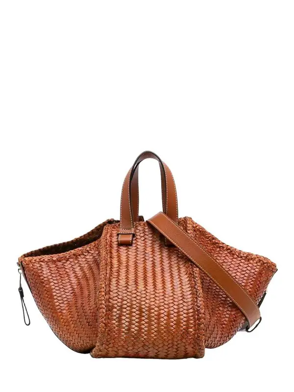 Loewe Medium Woven Calfskin Hammock Satchel - Brown