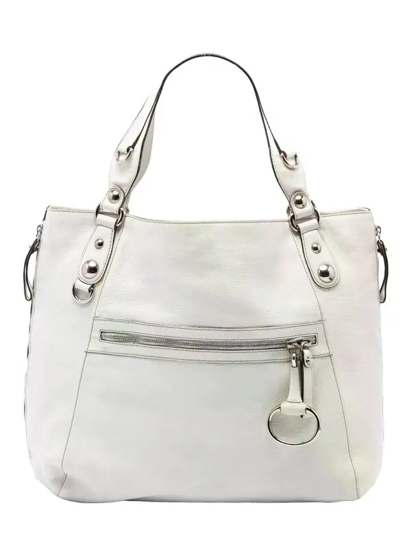 Gucci Calfskin Icon Bit Zip Tote Bag - White
