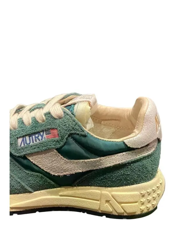 AUTRY Reelwind Cracked-effect Panelled Sneakers - Green