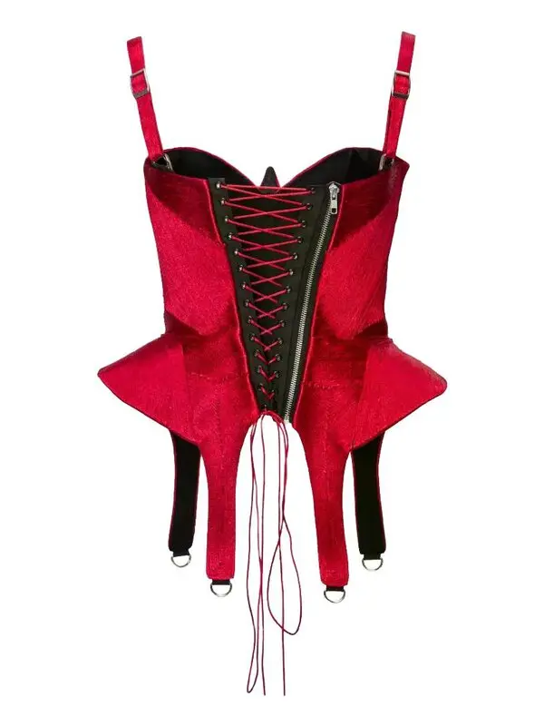 NORINA ST Kaly Lace-up Corset Top - Red