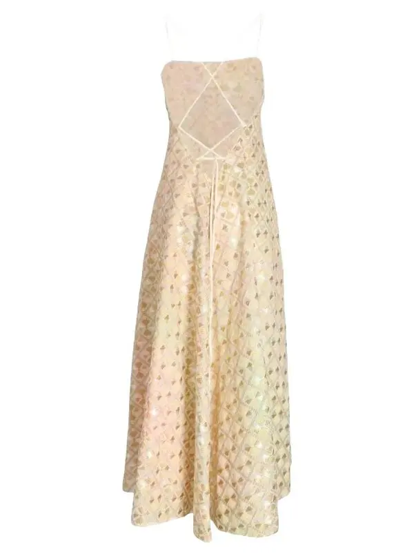 Greek Archaic Kori Lace-up Maxi Dress - Neutrals