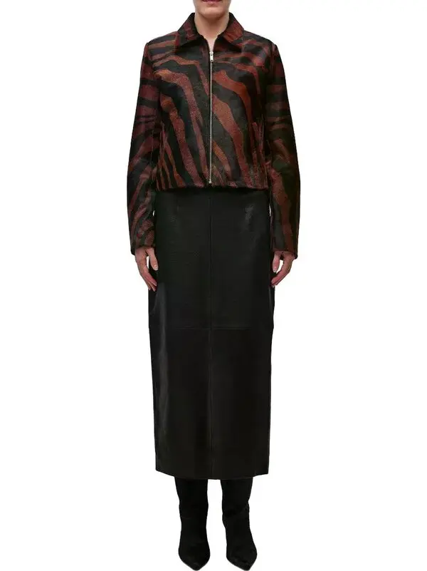 Simkhai Daria Zebra-print Jacket - Black