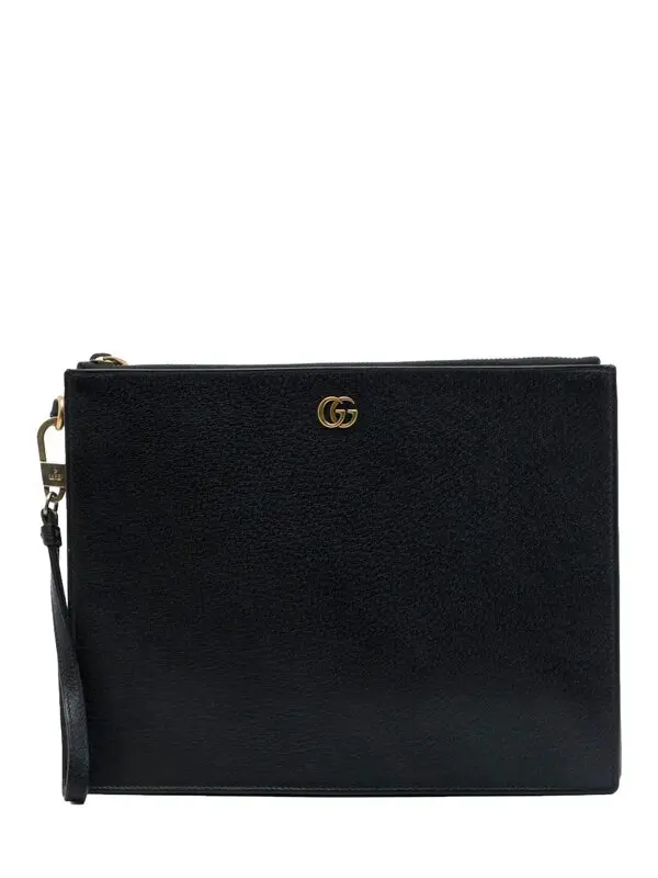 Gucci Gg Marmont Calfskin Clutch Bag - Black