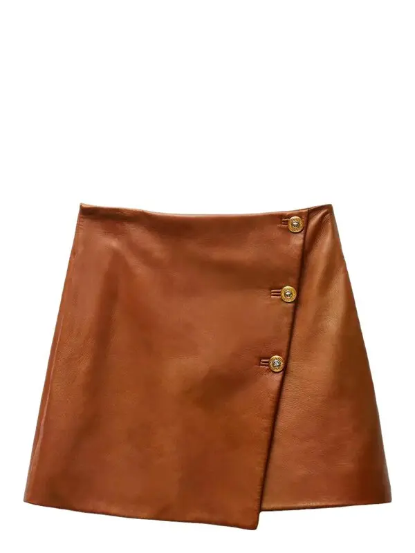 Versace Nappa Plongé Mini Skirt - Brown