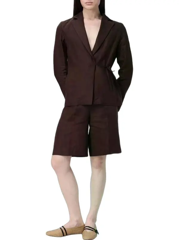 COLMAR Tie-fastening Linen Blazer - Brown