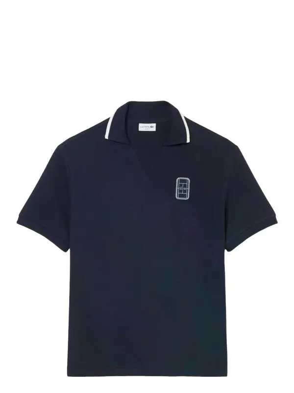 Lacoste Logo-patch V-neck T-shirt - Blue
