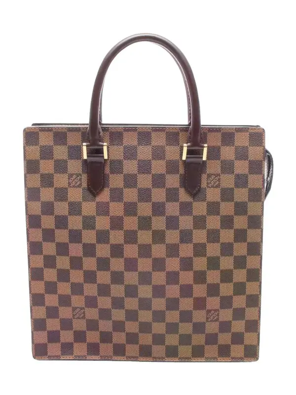 LOUIS VUITTON Damier Ebene Venice Sac Plat Tote Bag - Brown
