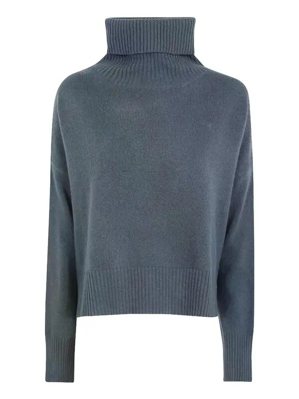 MA'RY'YA Roll-neck Knitted Sweater - Blue