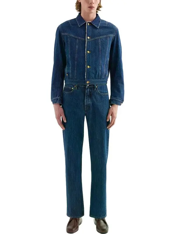 JIL SANDER Fleece-lined Denim Jacket - Blue