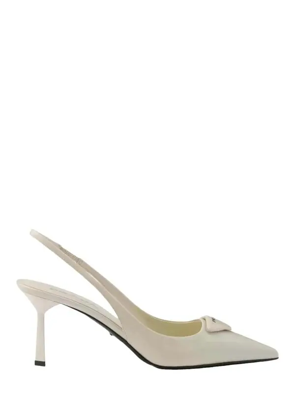 Prada Logo-plaque Slingback Pumps - Neutrals