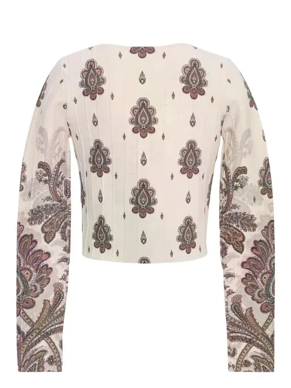Cara Cara Rose Paisley-print Cardigan - Neutrals