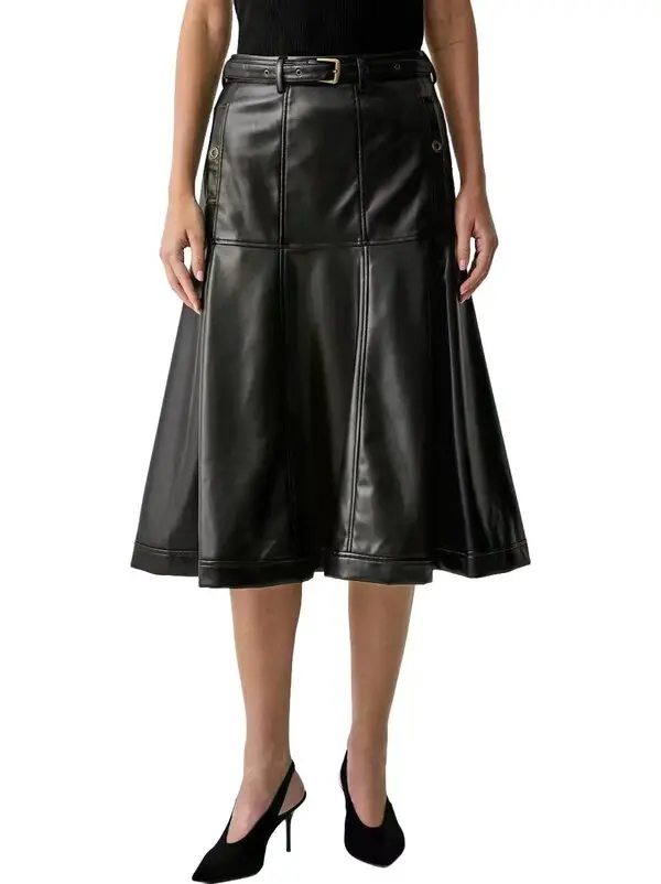 SILVIAN HEACH Belted Panelled Midi Skirt - Black