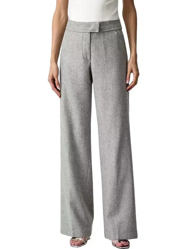 SILVIAN HEACH Logo-plaque Wide-leg Trousers - Grey