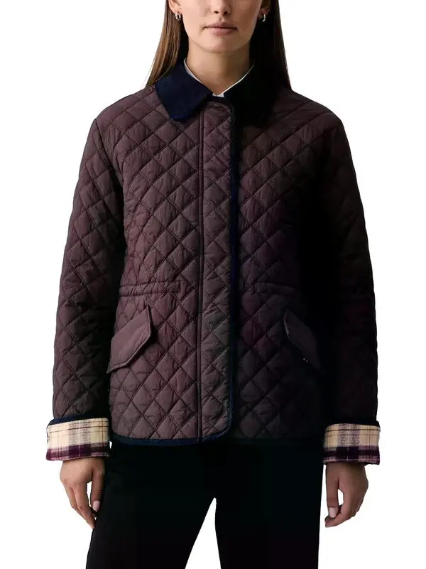 SILVIAN HEACH Vutsov Quilted Corduroy-collar Jacket - Brown