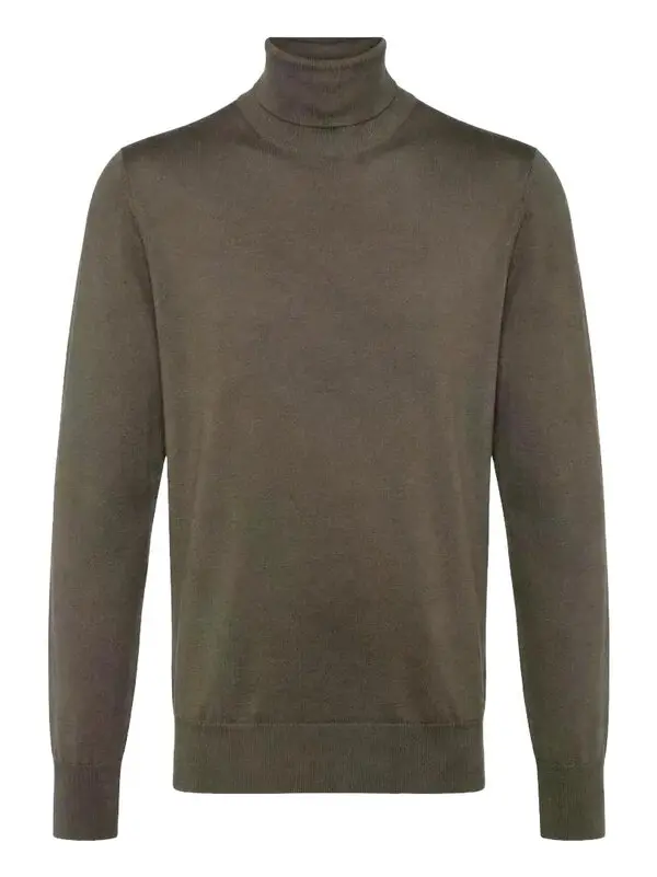 Caruso Roll-neck Long-sleeve Sweater - Green