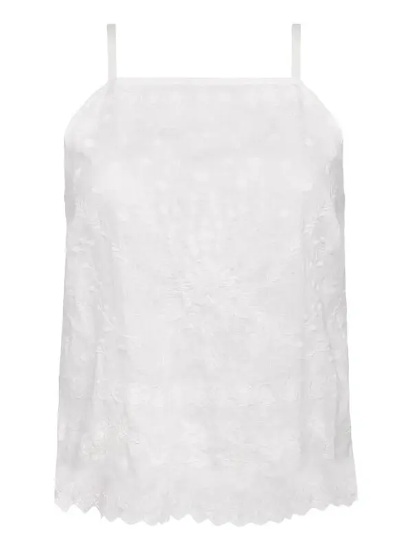ERES Corail Embroidered Linen Top - White