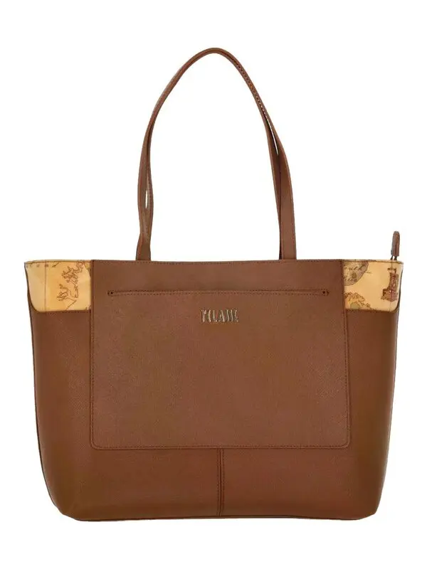 ALVIERO MARTINI 1° CLASSE Geo Classic Panelled Tote Bag - Brown