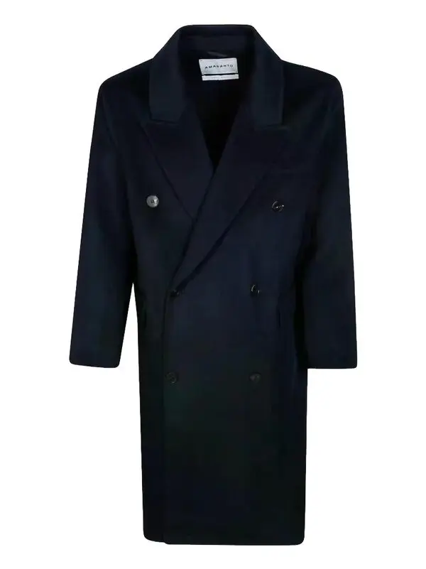 AMARANTO Double-breasted Coat - Blue