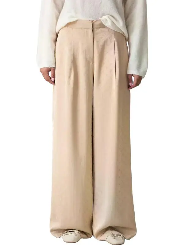 Scotch & Soda Eleni Jacquard Palazzo Pants - Neutrals