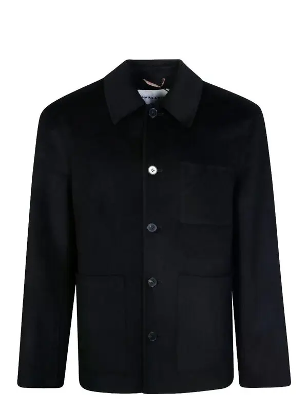 AMARANTO Button-up Patch-pocket Jacket - Black