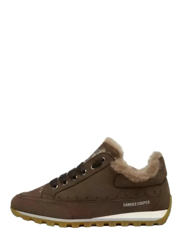 CANDICE COOPER Runlo Track Shearling-lined Leather Sneakers - Brown