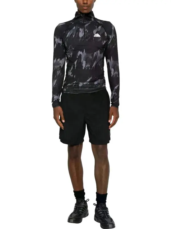 Superdry Brush-camo Zip-fastening T-shirt - Black