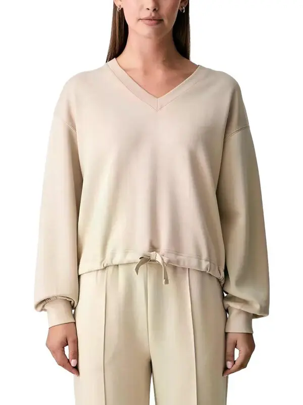 Scotch & Soda Drawstring V-neck Sweater - Neutrals