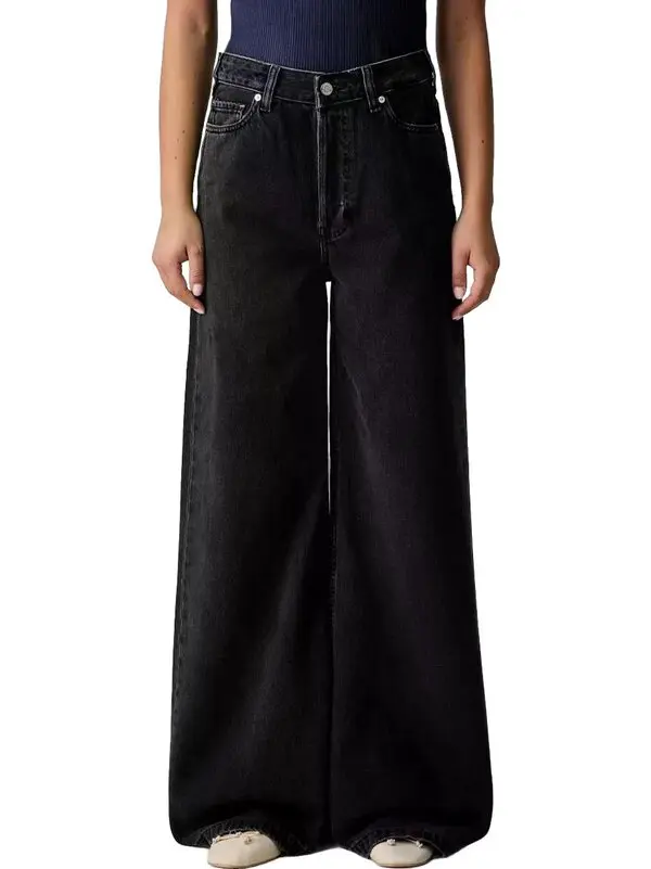 Scotch & Soda Wide-leg Denim Trousers - Black