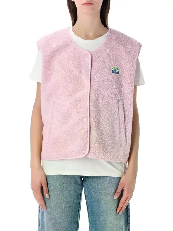 American Vintage Hoktown Logo-patch Sleeveless Jacket - Pink
