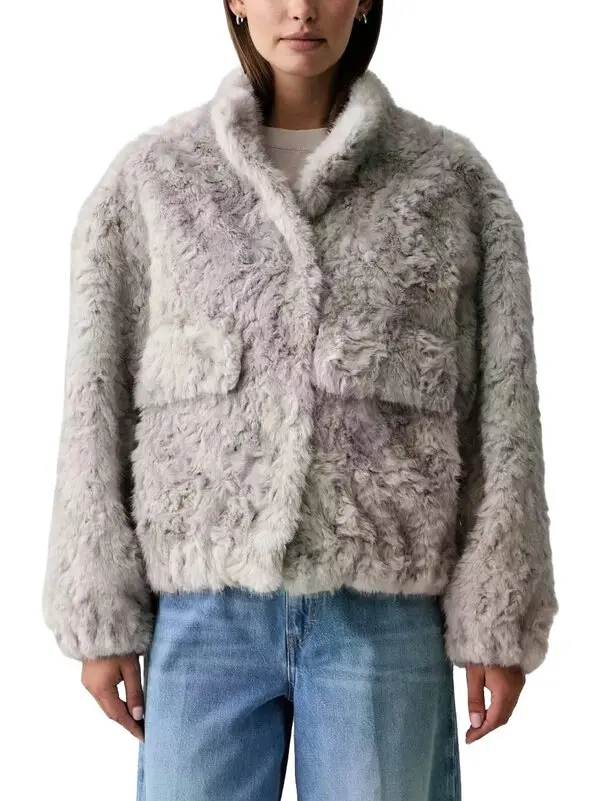SILVIAN HEACH Faux-fur Pocket-detail Jacket - Grey